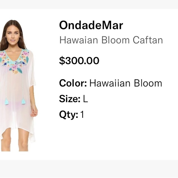 OndadeMar | Swim | Ondademar Beautiful Light Breezy Cover Up L Defect ...